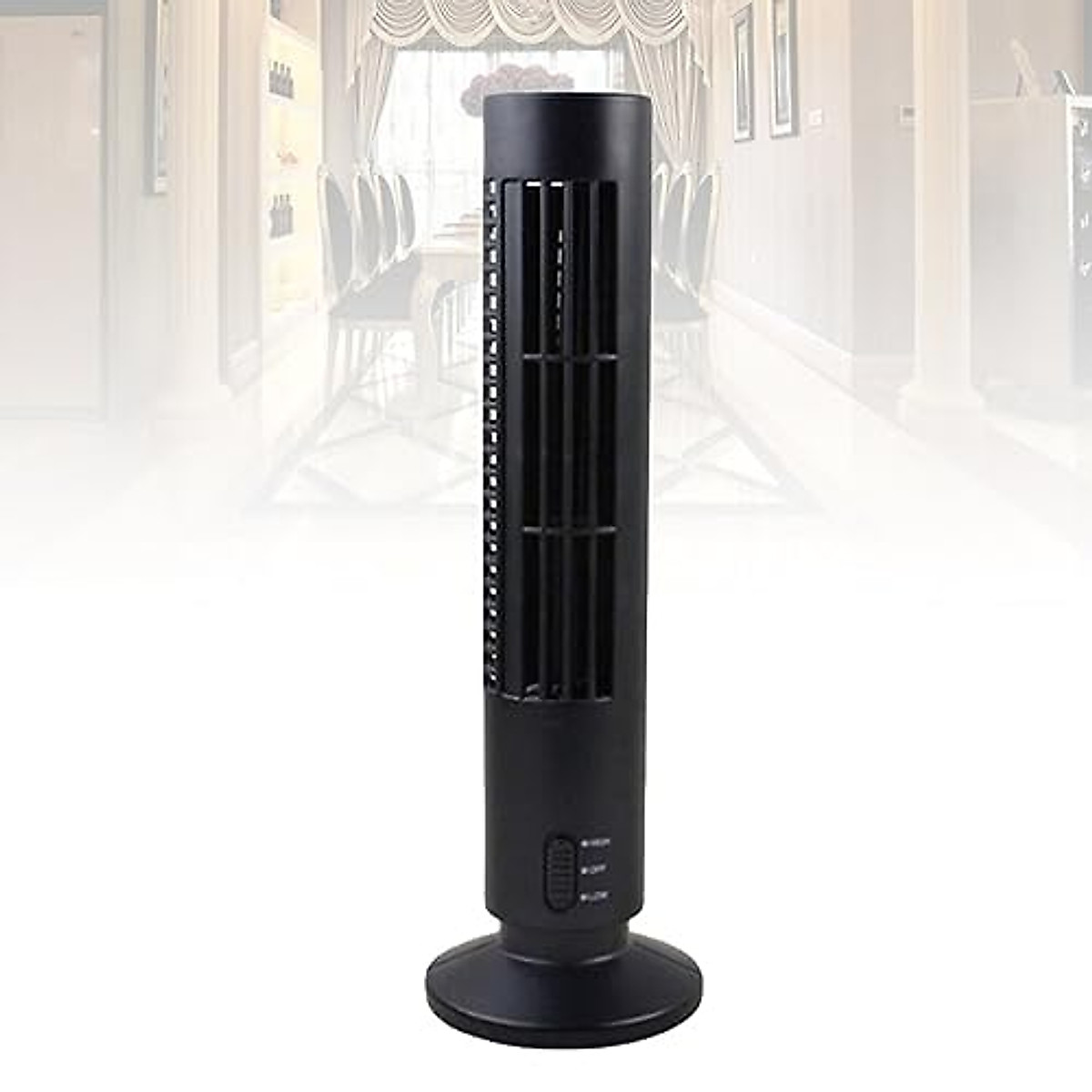 Holibanna Tower Fan Mini Portable Desk Fan Oscillating Fan Usb Cooling Air Conditioning Purifier Fan Personal Small Bladeless Fan for Bedroom Home Office Desktop Black