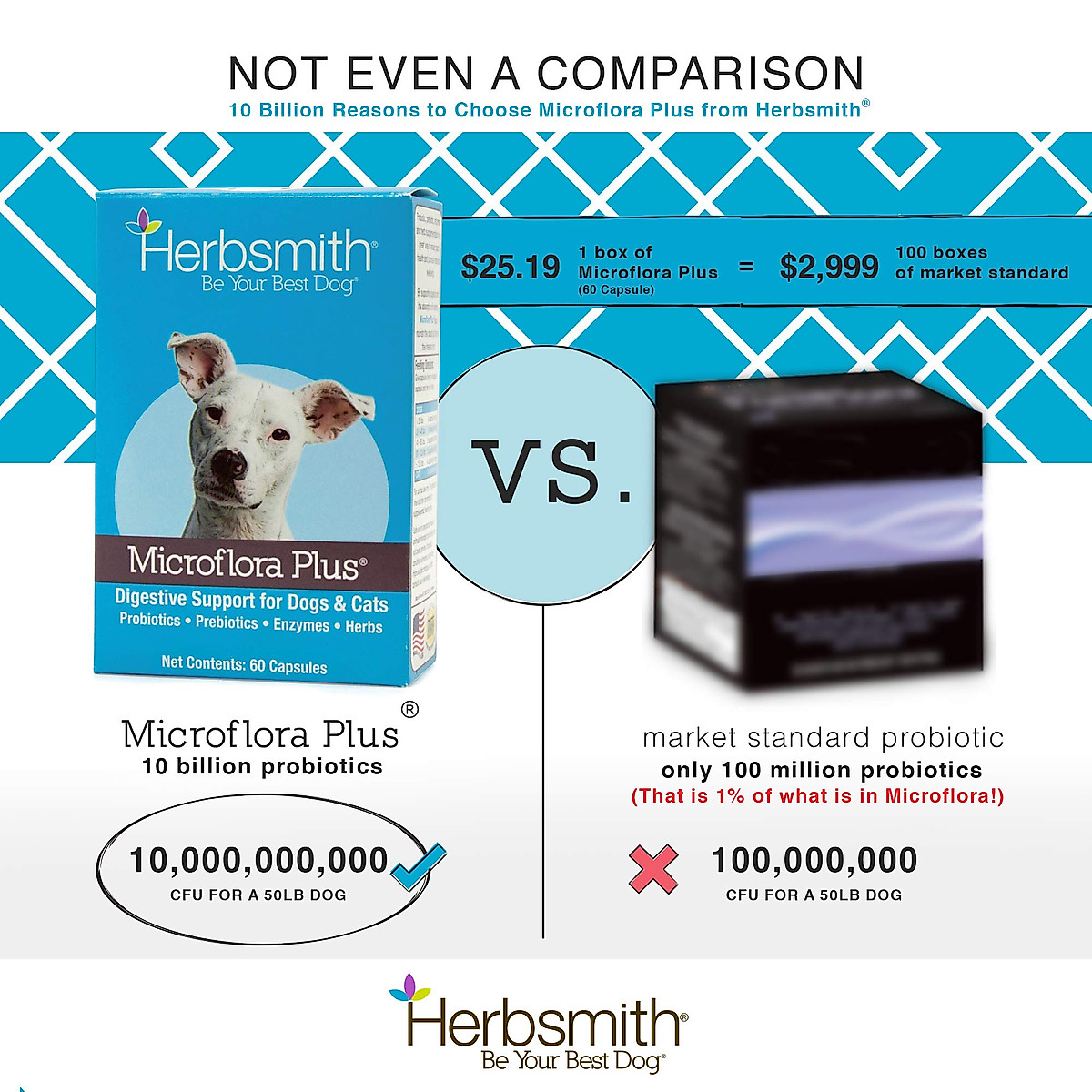 Herbsmith Microflora Plus – 4-in-1 Complete Cat Digestive Aid – Cat Prebiotics and Probiotics – Cat Probiotics for Diarrhea - 30 Capsules