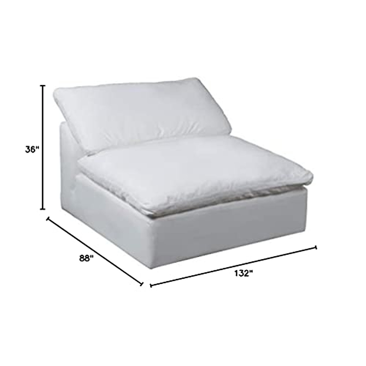 Sunset Trading Contemporary Puff Collection 5PC Performance Fabric Washable Water-Resistant Stain-Proof White Slipcovered Modular L-Shaped Sectional Sofa with Ottoman, Deep-Seat Down-Fill Couch