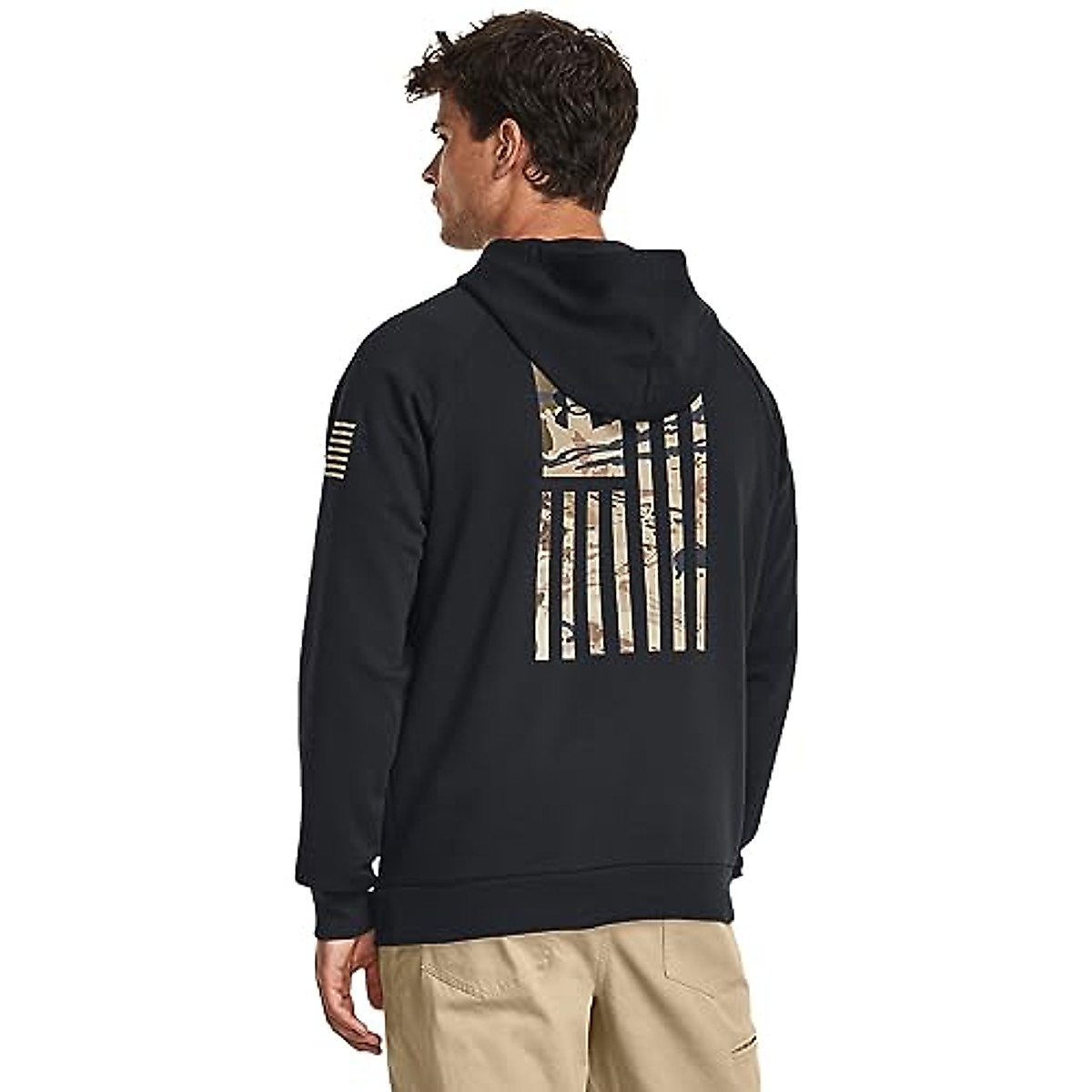 Under Armour mens Freedom Flag Fleece Hoodie, (002) Black / / None, Medium