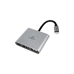 ZADEZ ZAH-513 USB-C Hub 3-in-1 Type-C (USB-C) - HDMI Port 4K (30 Hz) - Charging Port in - Power Delivery 60W - USB 3.0 high-Speed Charging Aluminum Material