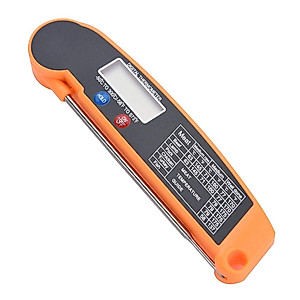 Meat Thermometers Kitchen Cooking Thermometer Digital Multi-Functional Food Thermometer Foldable Thermometer for Grilling BBQ Milk Water Coffee(Orange)