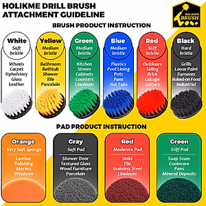 Holikme Drill Brush Attachments Set, Power Scrubber Brush with Extend Long Attachment All Purpose Clean for Grout, Tiles, Sinks, Bathtub, Bathroom, Kitchen