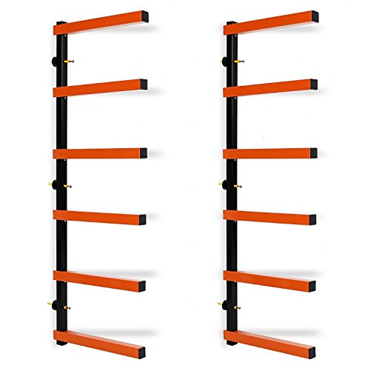 KUAFU 6-Level Lumber Storage Rack Wall Mounted Wood Organizer for Indoor Outdoor Wood Storage System 1 Pac