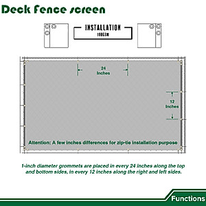 Goleray 3'x50' Brown Balcony Privacy Screen Fence Outdoor Patio Mesh Shade Net Cover, UV Protection Shade Cloth Temporary Fencing for Apartment Railing Porch Deck