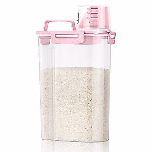 TBMax Rice Storage Container 5 Lbs, Small Airtight Dry Food Container for Flour Cereal Pasta Kitchen Pantry Organization -Red