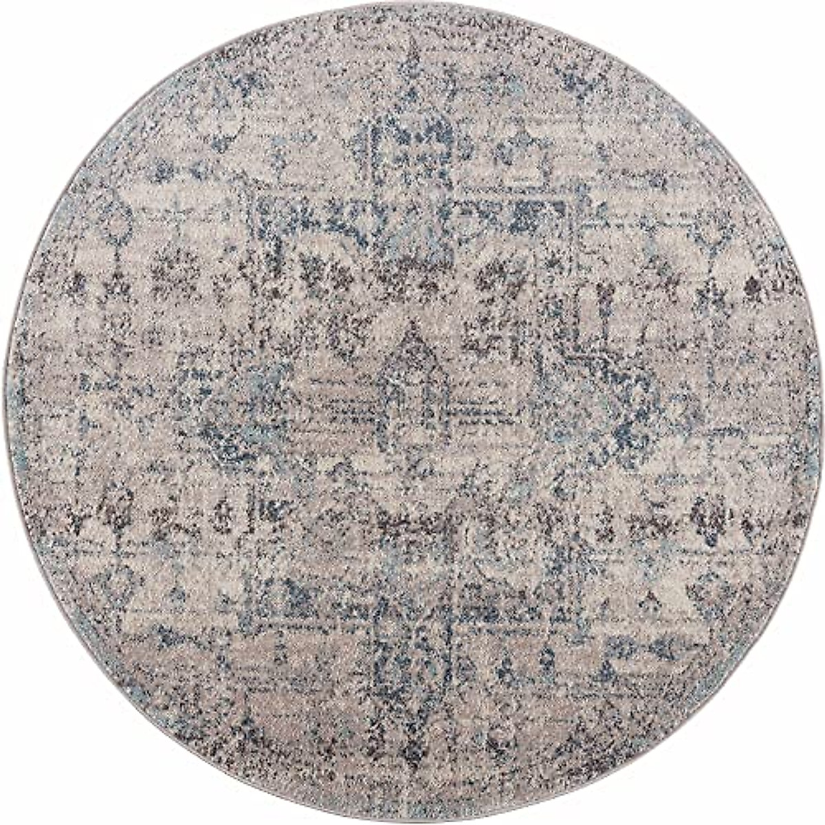 Orrick Moroccan Farmhouse Laundry Room, Hallway, Entryway, Bedroom, Kitchen Floor Runner Rug - Long Rug Carpet - Modern Bohemian Motif - Grey, Light Blue, White, Ivory, Beige, Navy Blue 2'7" x 10"