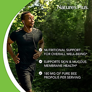 NaturesPlus Propolplus - 180 mg, 60 Softgels - Quality Bee Propolis Supplement with Bee Pollen - 60 Servings