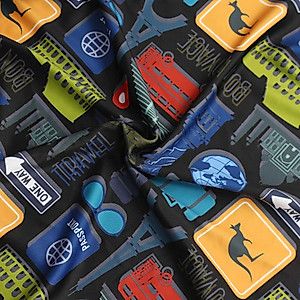 Explore Land Travel Luggage Cover Suitcase Protector Fits 27-30 Inch Case (Bon Voyage, L)