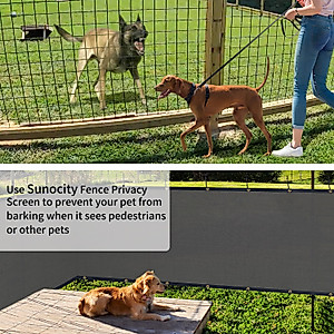 Sunocity Privacy Screen Fence, 3ft x 10ft Heavy Duty 90% Blockage 170 GSM Fencing Mesh Net Cover for Backyard Garden Yard Outdoor Wall 40 Cable Zip Ties Included Grey