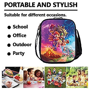 Kids 3pcs Backpack Set with Lunch Box and Pencil Bag Boy Girls Cartoon School Bag Travel Backpack Back to School Supplies