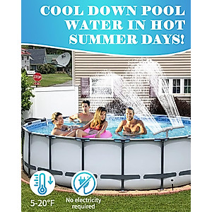 KLLEYNA Dual Spray Pool Fountains for Above-Inground Swimming-Pool - Adjustable Height 15-22",Pond Aerator Nozzle Summer Waterfall Cooler Outdoor Sprinkler for Intex/Bestway/Coleman/Hayward Return Jet