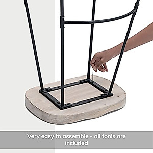 MH London White Bar Stool - Exclusively Designed Hand Crafted Barstools  Solid Wood Counter Height Bar Stools - Contemporary Design for Backless Wooden Bar Chair for Kitchen Counter