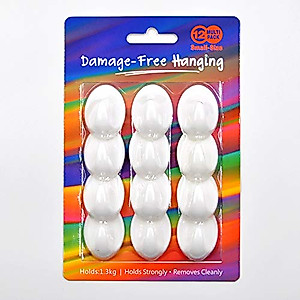 Adhesive Hooks，Damage-Free Hanging Wall Hook Pothook Strong Waterproof Hanger for Robe, Coat, Towel, Keys, Bags, Home, Kitchen, Bathroom,Office (Small-Size)(12Pack White)