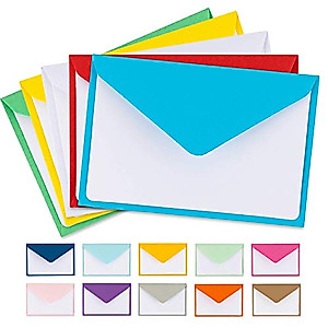 Colorful Envelopes with Blank Flat White Cards 5" x 7" Assorted Colors 105 Pack Card Making Supplies for Birthday, Graduation, Baby Shower