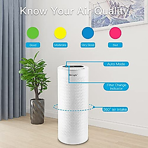 Zen Lyfe Air Purifiers for Home Extra Large Room up to 2360 ft², Washable True HEPA Filter for Allergies and Pets Smokers Pollen Dust Mold Odors Dander, Auto Mode, 24dB, PM2.5 Monitor, White