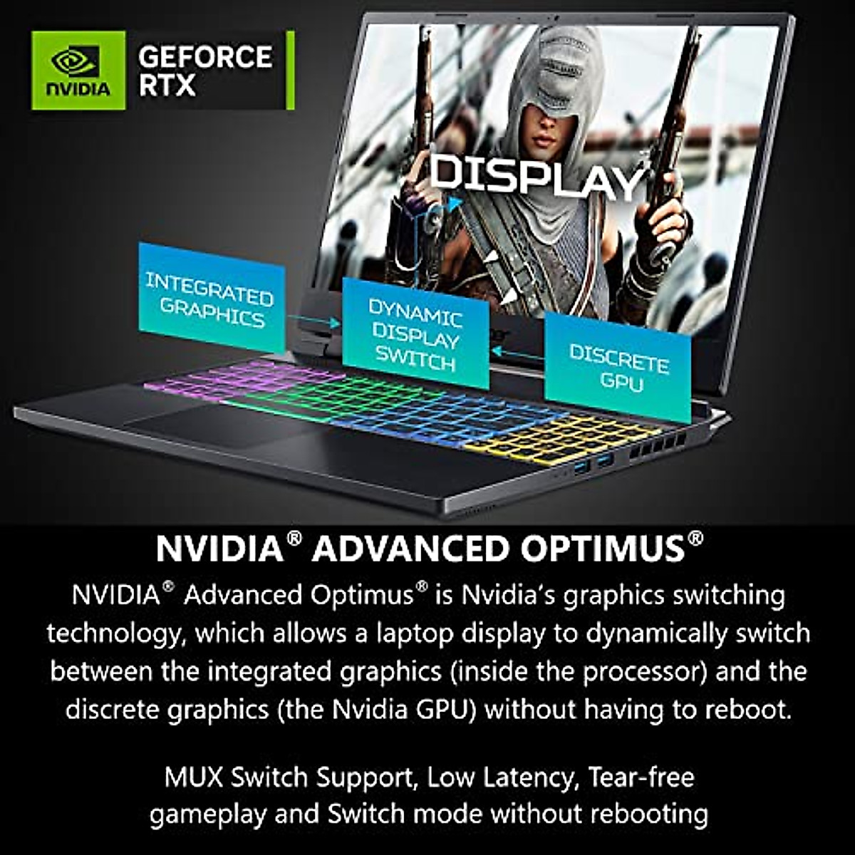 Acer Nitro 16 Gaming Laptop | AMD Ryzen 9 7940HS Octa-Core CPU | NVIDIA GeForce RTX 4070 Laptop GPU | 16" WQXGA 165Hz IPS Display | 16GB DDR5 | 1TB Gen 4 SSD | Wi-Fi 6E | RGB Backlit KB | AN16-41-R5KC