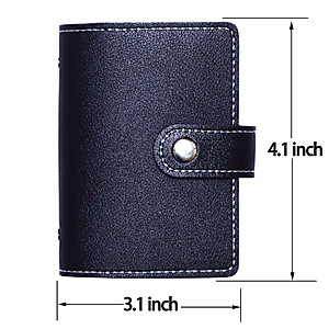 SuperJpsor Slim Minimalist Mini Case Holder Organizer Wallet, Soft PU Leather Credit Card Holder with 26 Card Slots, for Men and Women's (Black)