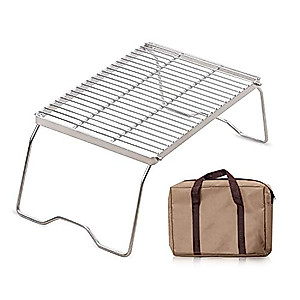 RedSwing Folding Campfire Grill, Heavy Duty 304 Stainless Steel Grate, Portable Camping Grill with Legs and Carrying Bag, Large