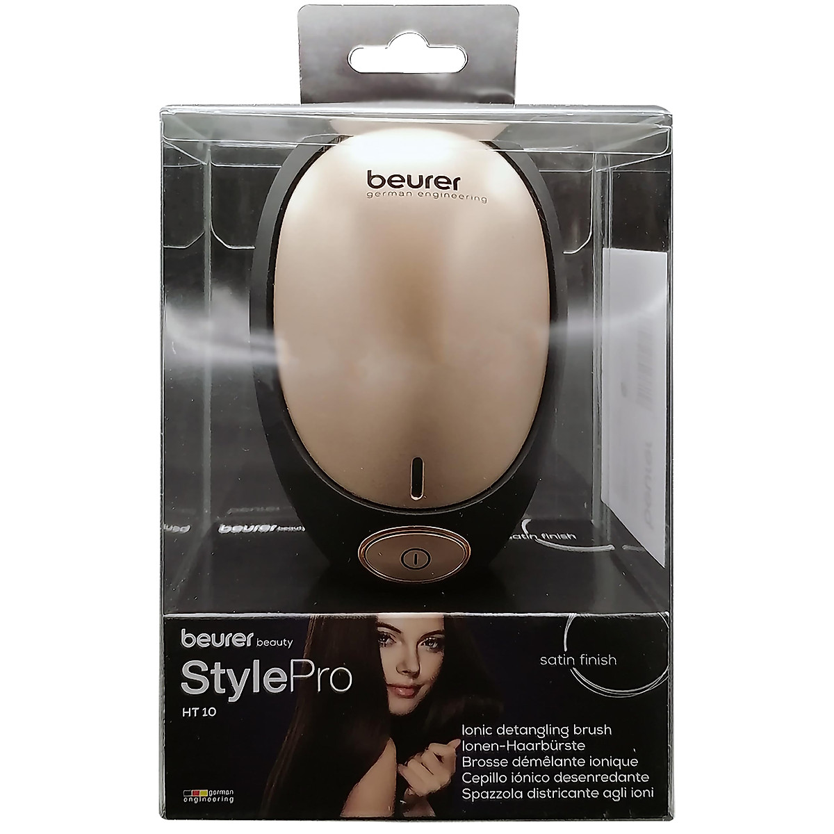 Beurer Electric Detangling Brush with Negative Ion Technology | Straightening Brush for Frizz-Free, Smooth Hair