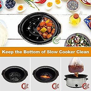 Dompion Silicone Slow Cooker Liners, Reusable 3 Divider Insert Fits for Crock-pot Oval 6 QT Slow Cooker, Dishwasher Safe, Easy Cleanup, Food-Grade BPA Free Cooking Liners for Most 6 QT Slow Cooker