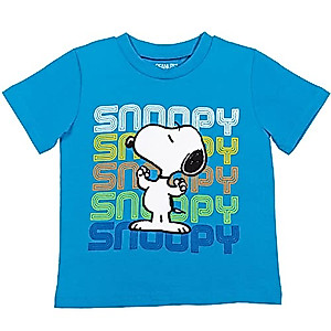 PEANUTS Snoopy Little Boys 2 Pack Graphic T-Shirts Blue/Yellow 7-8