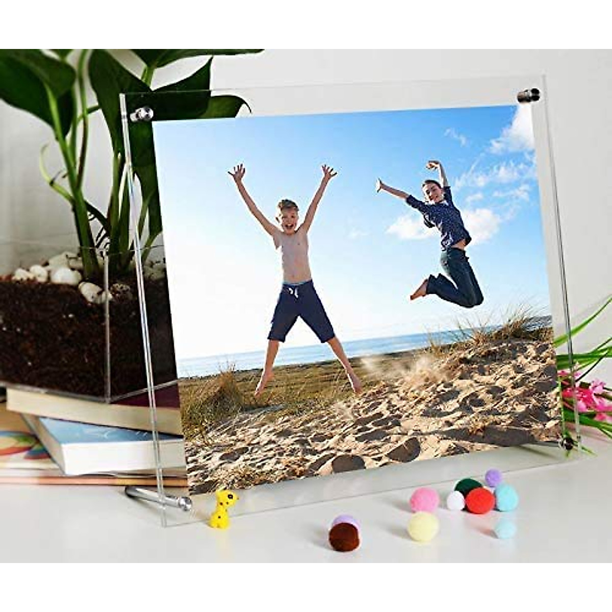 Ailelan Picture Frame, 8.5x11 Clear Acrylic Photo Frame A4 Letter Size Decorative Poster Frame Desktop Tabletop Display(3 Pack) (Full Frame is 9.4x13.4 inch)