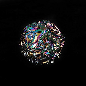 KakapopoTCG Endless Chaos Dice (Rainbow) D20 Dice with Celtic Knots Solid Metal Extra Large Extra Heavy for DND DnD5e TTRPG RPG Polyhedral Dice Bard Dice Sorcerer Wizard Dice