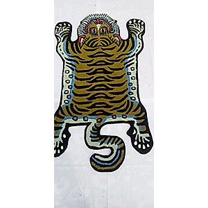 Tiger Print Skin Area Rug for Home Decor Wall Hanging for Living Room Bedroom Anti-Slip Rug Gift by AFTAB Collection (3 x 5) (Tiger 2, 3 x 5 feet), AREARUGS3, Multi