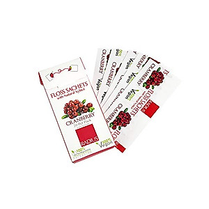 RADIUS Travel Vegan Dental Floss SACHET SINGLE Cranberry Vegan, 20 Count