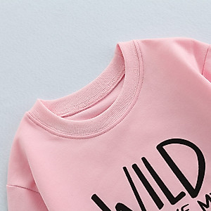Hnyenmcko Kids Toddler Baby Girl Clothes Wlid Like My Curls Letter Printed Pullover Sweatshirt Fall Winter Sweater Tops 1-6Y (Pink, 3-4 Years)