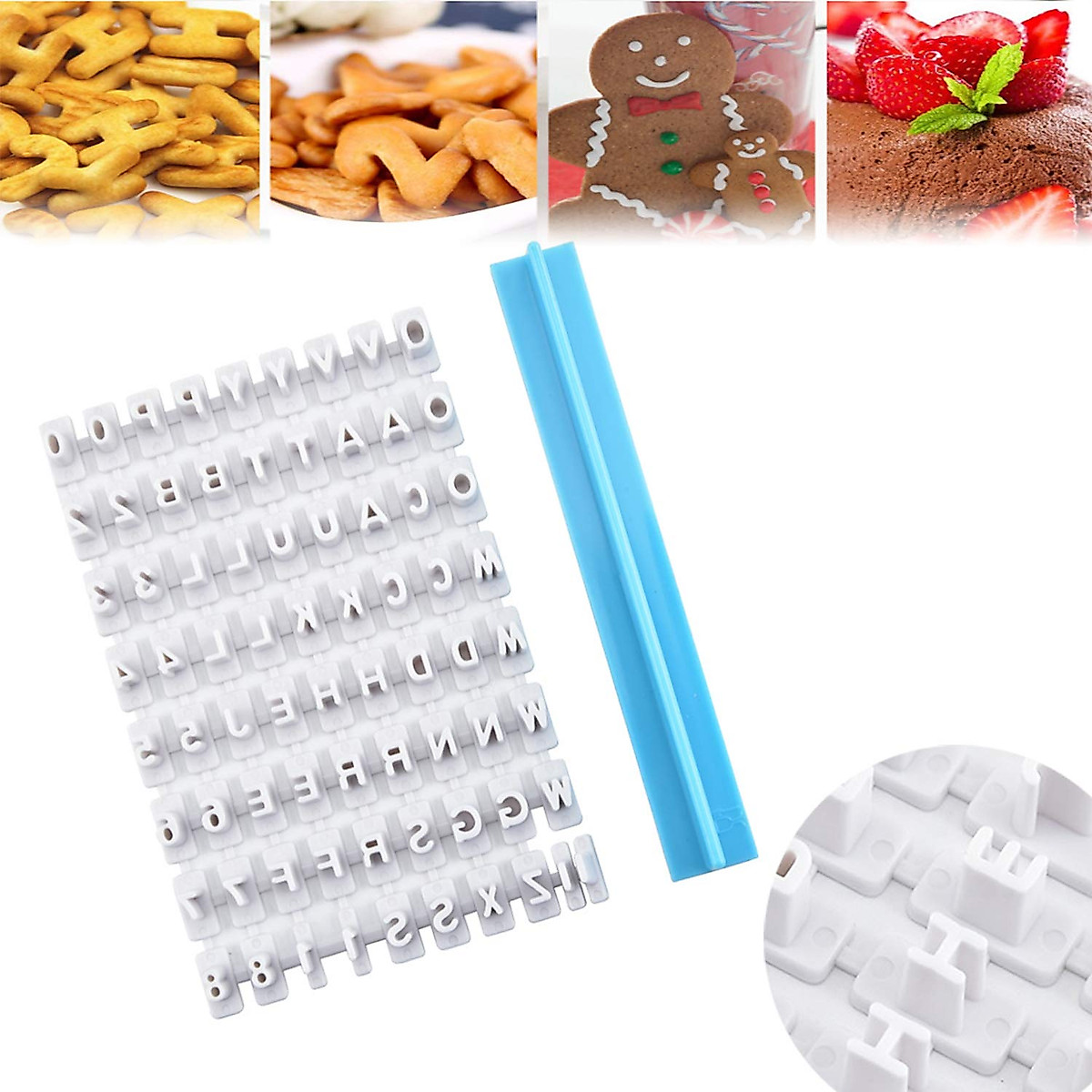 YouU Alphabet Number Cookie Biscuit Letter Stamp Alphabet Cookie Stamp Set for Cookie Decorations Embosser Cutter Fondant DIY Tool