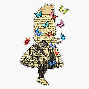 Alice in Wonderland - Vintage Wonderland Book Bumper Sticker Vinyl Decal 5"