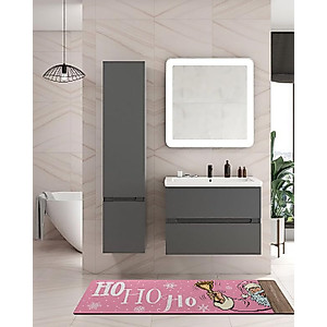 Christmas Pink Bath Mat for Tub,Non Slip Bathroom Floor Runner Rug Quick Dry & Absorbent Diatomaceous Earth Shower Sink Bedroom Kitchen Washable Doormat,Blush Santa Bell Winter Snowflake 18"x47"