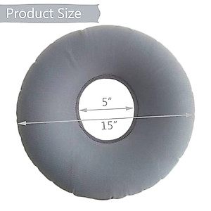 Shineyid 2 Pack Donut Pillow, Donut Cushion Seat, Inflatable Ring Cushion with A Pump, Hemorrhoid Seat Pillow, Round Wheelchairs Seat Cushion for for Home, Car or Office (15" Blue & Gray)