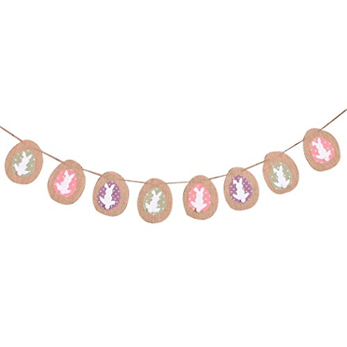 Faylapa Bunny Burlap Banner Flags Bunting for Easter Party Favors Decoration Spring Photo Prop