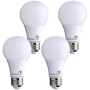 Bioluz LED 100W LED Bulbs, Dimmable LED Light Bulbs, Natural White 4000K, A19 LED Light Bulb 1500 Lumen - 4 Pack