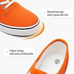 Womens Canvas Shoes Low Cut Canvas Sneakers Walking Running Shoes(Orange,us10)