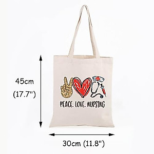 JXGZSO Nursing bag for nurses Nursing Work Tote Bag Peace Love Nursing Makeup Bag Graduation Gift For Nurse