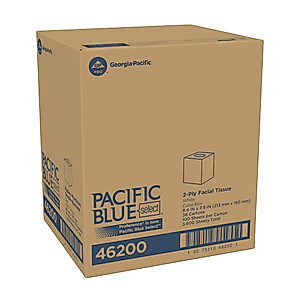 Georgia-Pacific Preference 2-Ply Facial Tissue by GP PRO (Georgia-Pacific) Cube Box 46200 100 Sheets Per Box 30 Boxes Per Case White