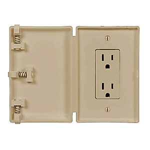 Child Be Safe, Baby Toddler Pet Resistant Electrical Safety Cover Guard for Home and Business, Made in USA, Compatible with Decora Leviton Legrand, Modern Wide Outlet Switch (1 Count, Ivory)