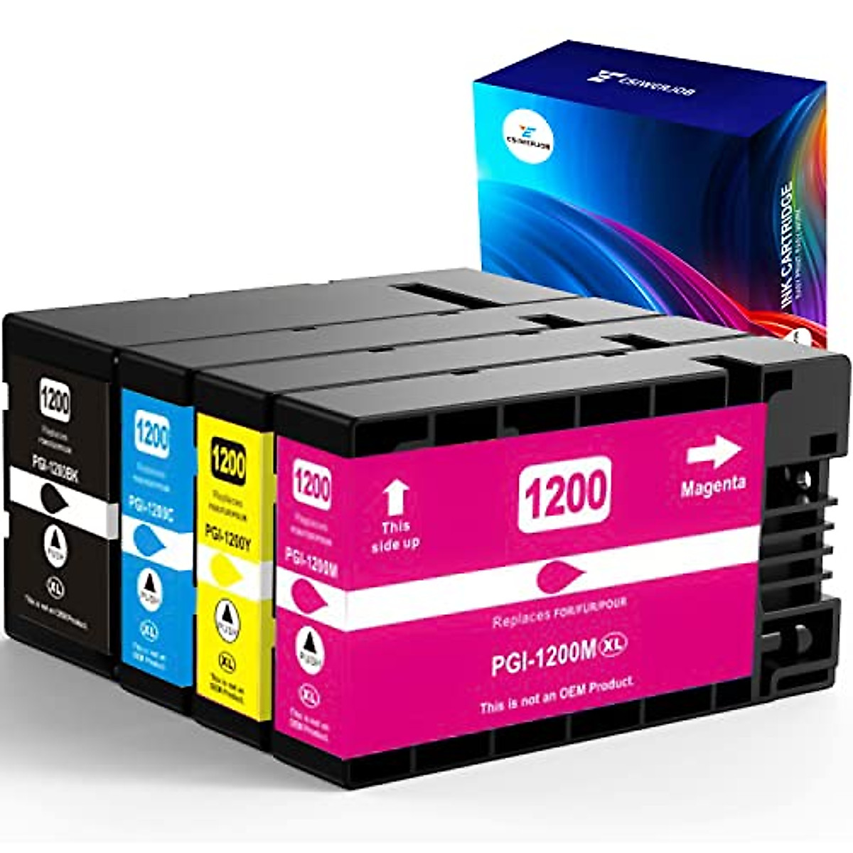 Esiwerjob Compatible Ink Cartridge Replacement for 1200XL PGI-1200 XL PGI 1200XL Use with Maxify MB2720 MB2020 MB2050 MB2120 MB2320 MB2350 Printers(4 Pack)