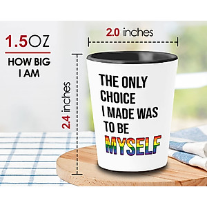 Bubble Hugs LGBTQ Shot Glass 1.5oz - Proud Ally - LGBT LGBTQ Pride Friends Gay Lesbian Human Rights Transgender Gay Pride Proud Ally Rainbow Love Equality