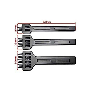 Citian Leather Round Hole Punching Tool 4mm 2/4/6 Claw Tooth Set for DIY Leather Craft (Black)