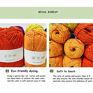 Acrylic & Cotton Blended Knitting and Crochet Yarn Soft Medium Yarn, Breathable and Skin Friendly for Baby Garments, Scarves, Hats, and Craft Projects 200g 27-Dark Blue