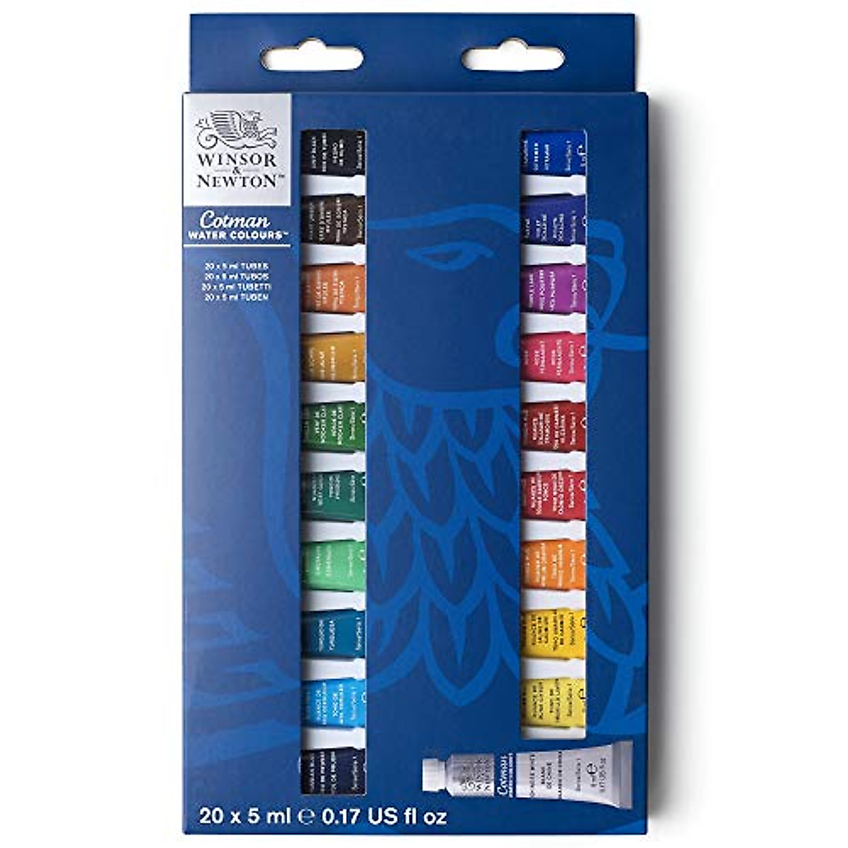 Winsor & Newton Cotman Watercolor Paint Set, 20 Colors, 5ml (0.17-oz) Tubes