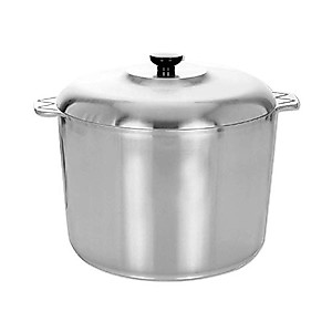 Cajun 14 Quart Stock Pot with Lid - Oven Safe Aluminum Soup Pot - Nickel-Free Large Pot with Steamer