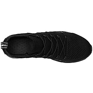 DYKHMATE Steel Toe Shoes for Men Women Lightweight Safety Sneakers Fashion Work Shoes Comfortable Breathable Safety Toe Slip on Tennis Shoes (14, Pure Black)