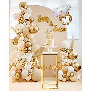 Bachelorette Party Decorations, Bridal Shower Decorations for Engagement Wedding Parties, 52pcs Bride To Be Party Supplies Kit with Sash, Veils, Banner, Cake Toppers, Temporary Tattoos & Gold Balloons