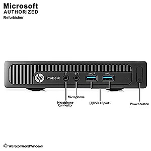 HP 600 G1 Micro Computer Mini Tower PC (Intel Dual Core i3-4130T, 8GB DDR3 Ram, 256GB Solid State SSD, WIFI, VGA, USB 3.0) Win 10 Pro (Renewed)